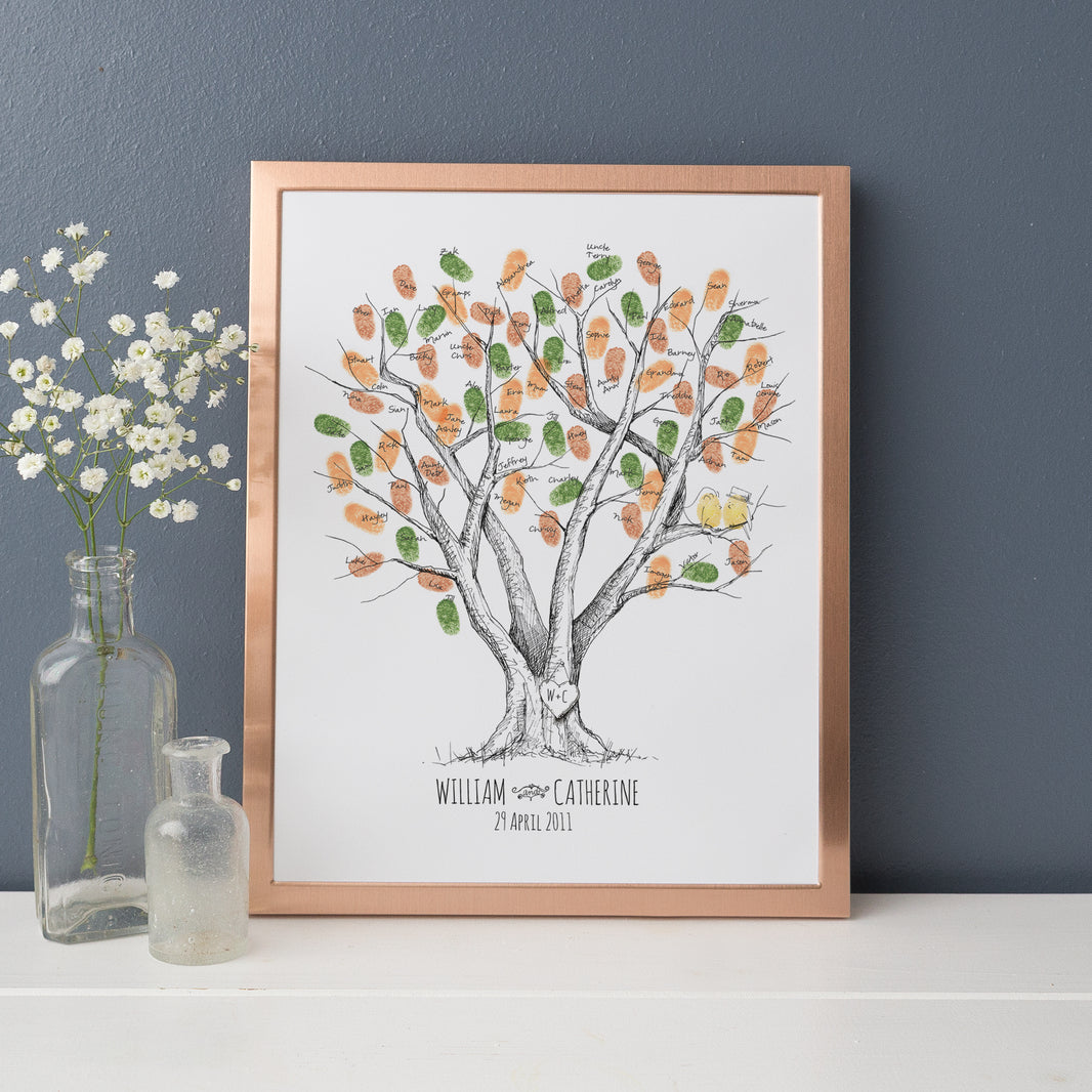 Oak Wedding Fingerprint Tree Guestbook – New Forest Print