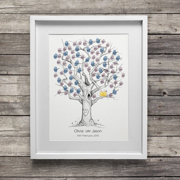 Oak Wedding Fingerprint Tree Guestbook – New Forest Print